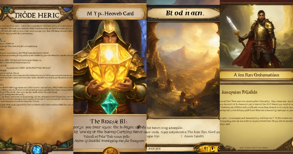 Lexica - RPG card template, fantasy, magic, heroic, gold, jewels, magic ...