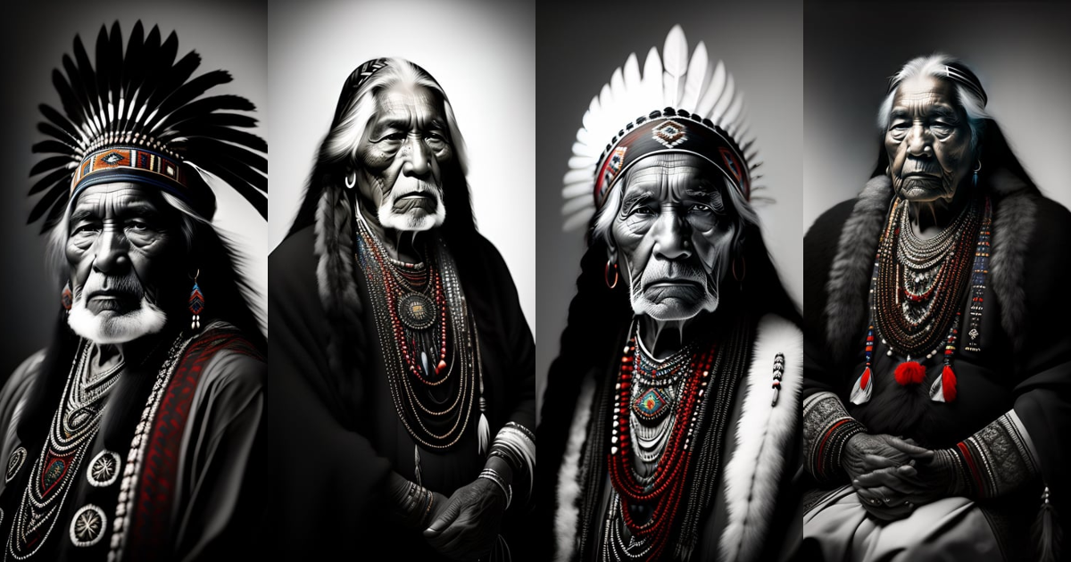 Lexica - Stoic native american elder in a rembrandt style with ...