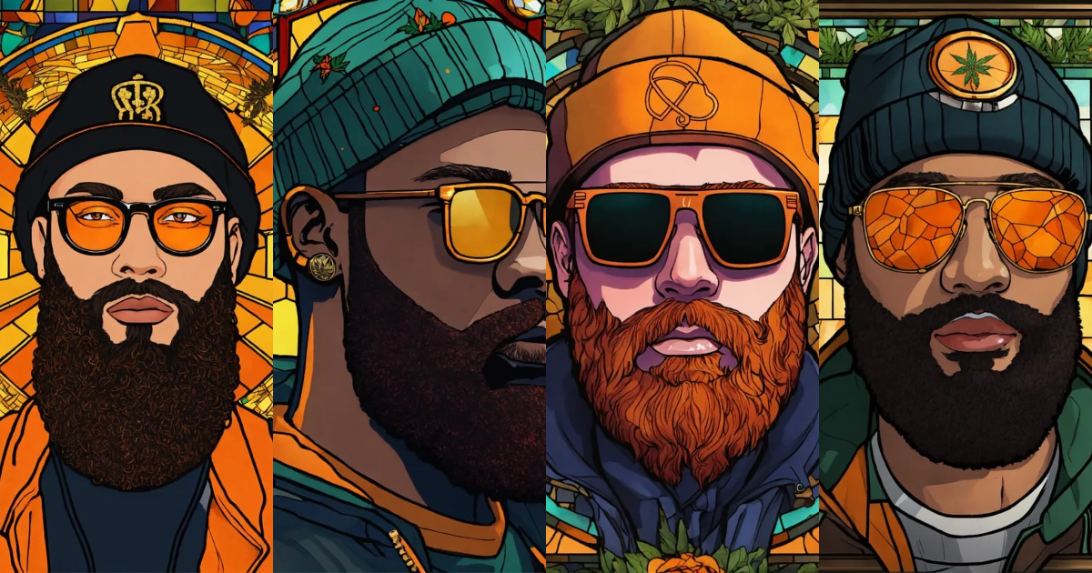 Lexica - HD, 4K, Background is a stained glass with images in the ...