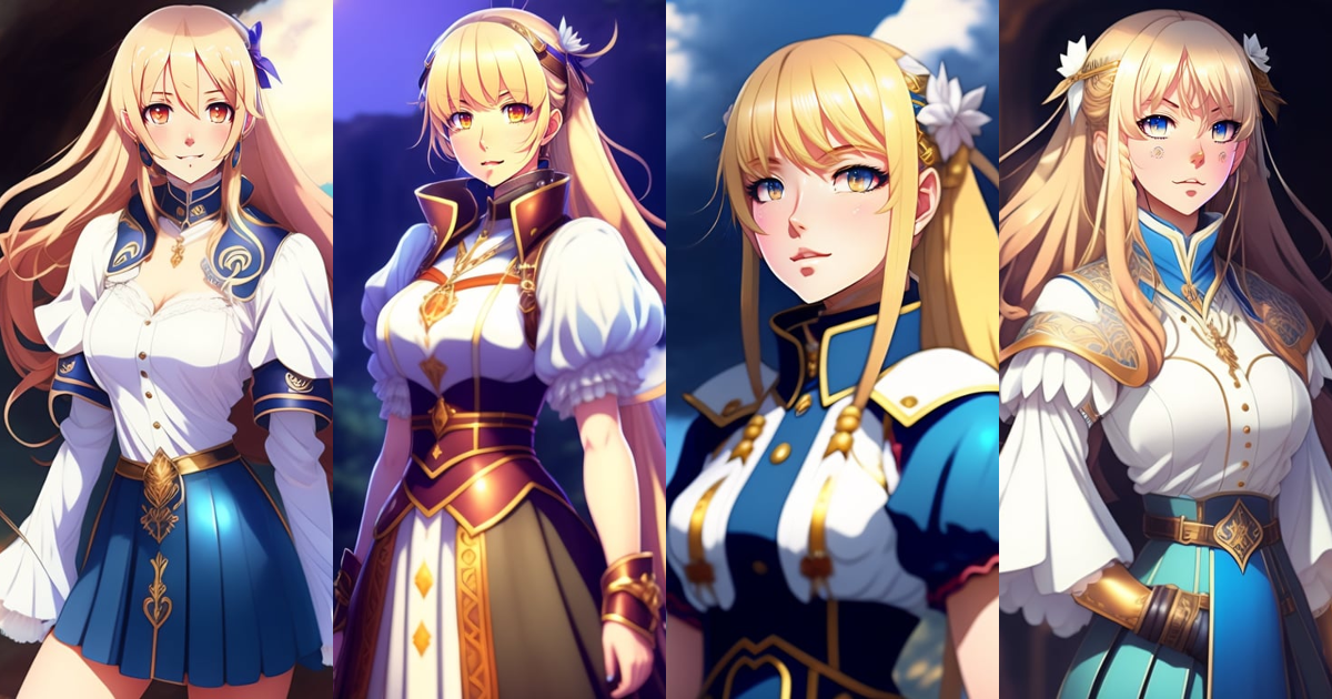 Lexica - Anime, fgo. She saw her reflection. Blond, long hair, blue ...