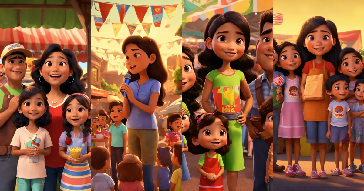 Lexica - Pixar animation of hispanic 9 year old Mia and her family ...