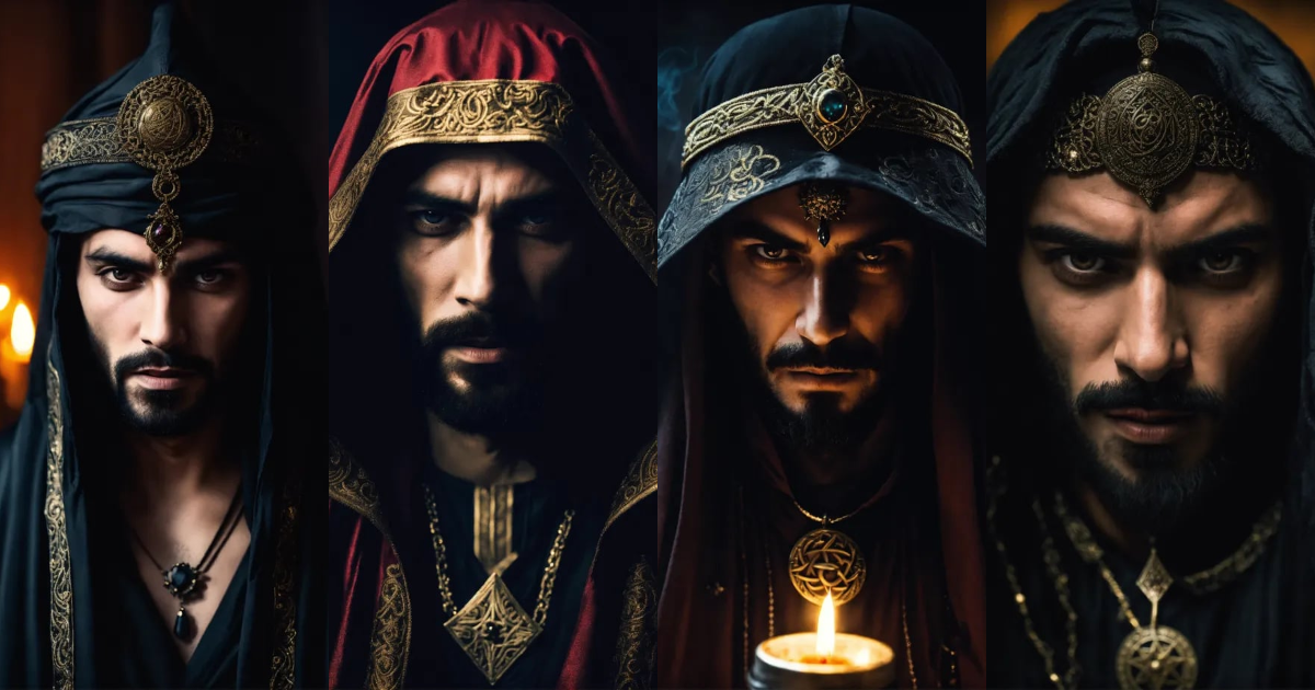 Lexica - Dark, mysterious and dramatic headshot of a handsome Arabic ...