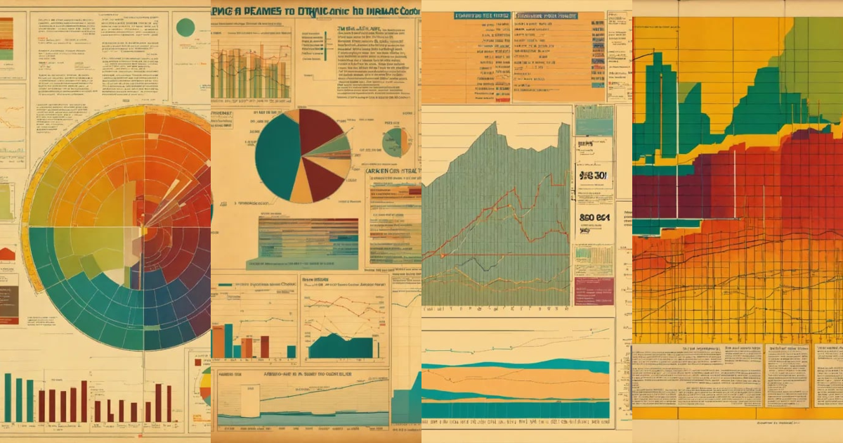 Lexica - Many charts and graphs in dynamic color, vintage magazine ...