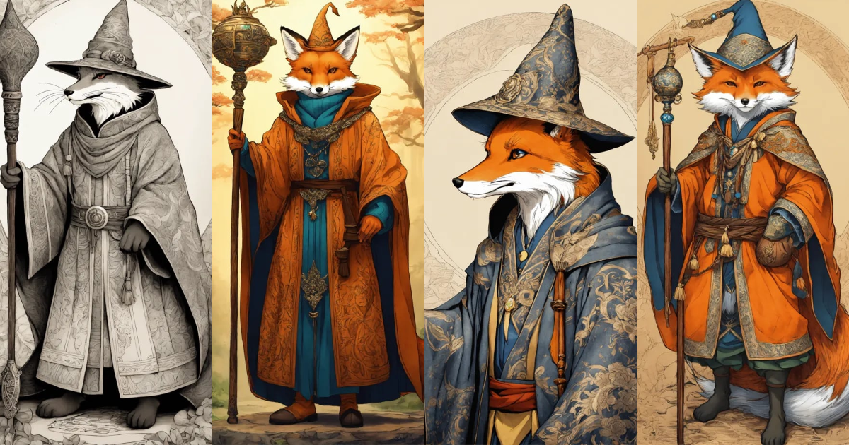 Lexica - Masterpiece, best quality, anthropomorphic fox wearing wizard ...