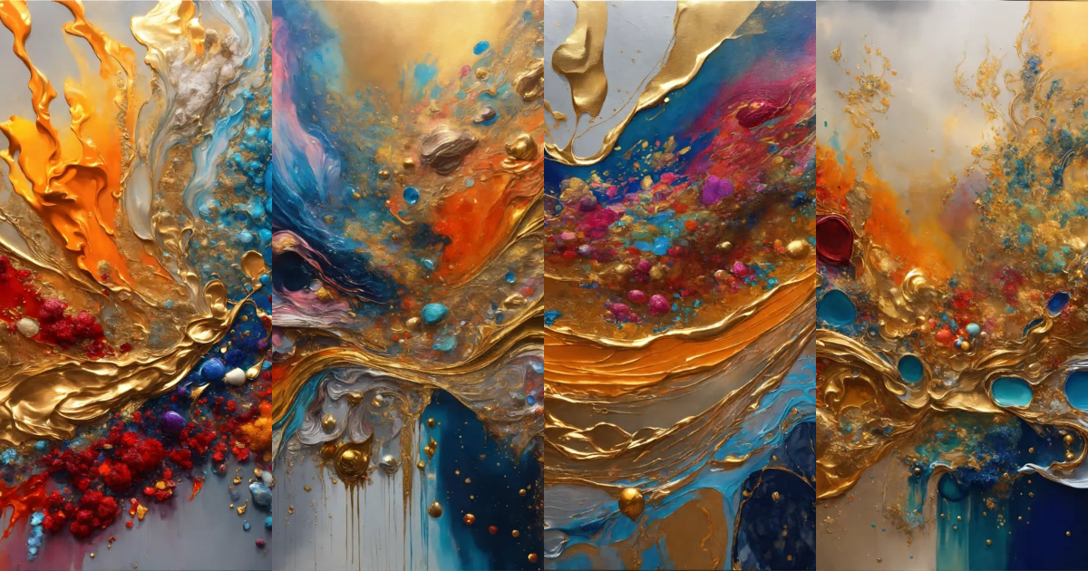 Lexica - Colorful abstract painting oil and water complex complicated ...