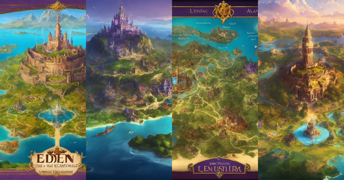 Lexica - Fantasy Map of a magical world called Eden, with 9 kingdoms ...