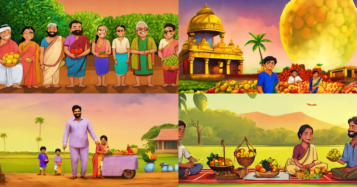 Lexica - A happy and content Ravi with his relatives, enjoying the ...