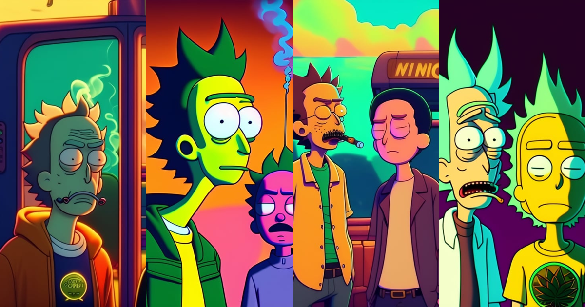 Lexica - Rick and morty smoking weed