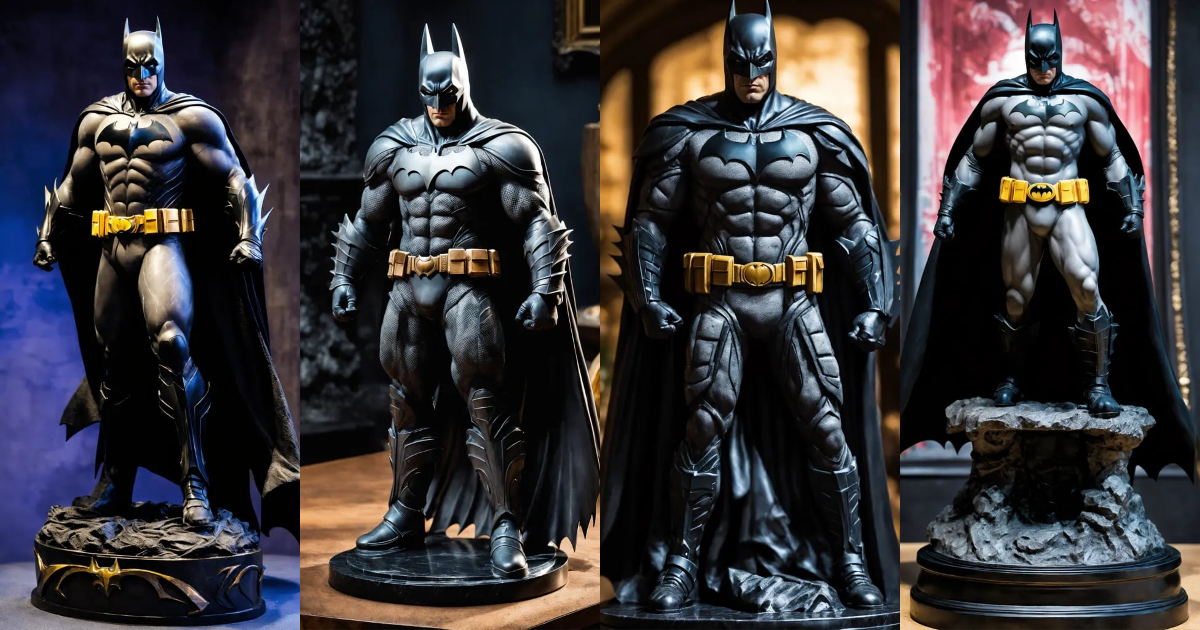 Lexica - A black marble sculpture of the Batman in the style of ...