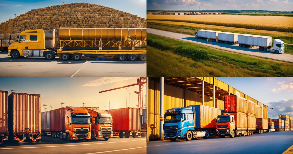 Lexica - Trucks with grain at a checkpoint of a customs terminal in ...