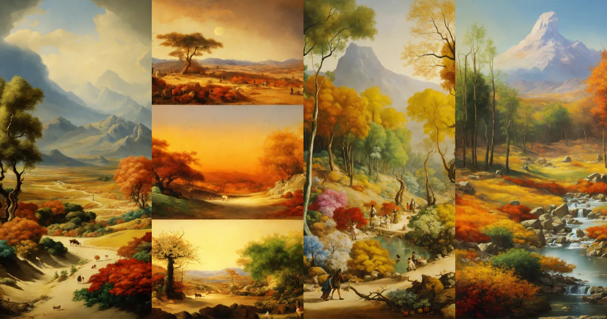 Lexica - The Four Seasons forest (winter, spring, summer, and autumn)in ...