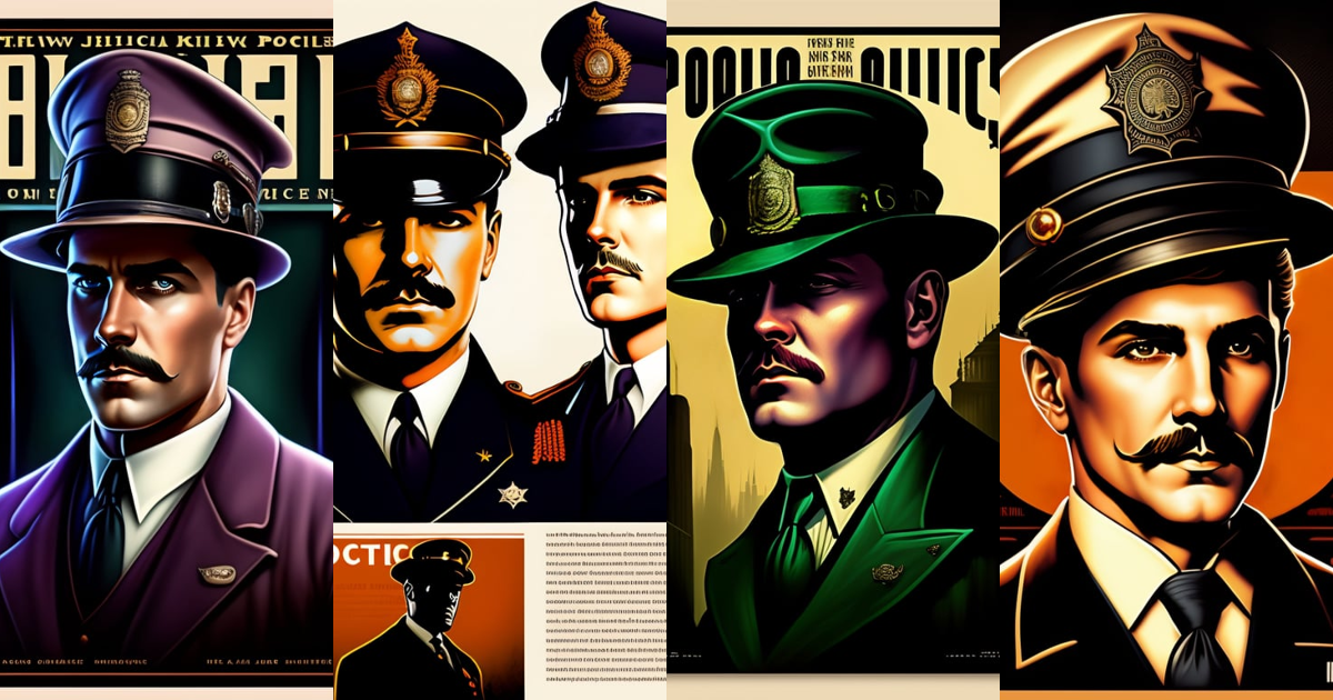 Lexica - Lovecraftian portrait of a 1920s police detective in comic ...
