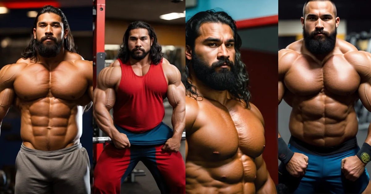 Lexica - 30-year-old hairy Native American man with big muscles, big ...