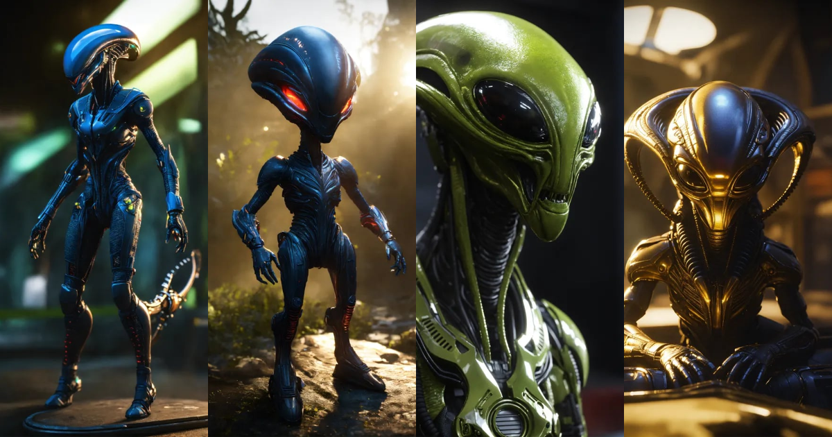 Lexica - Alien, expensive toy, unreal engine