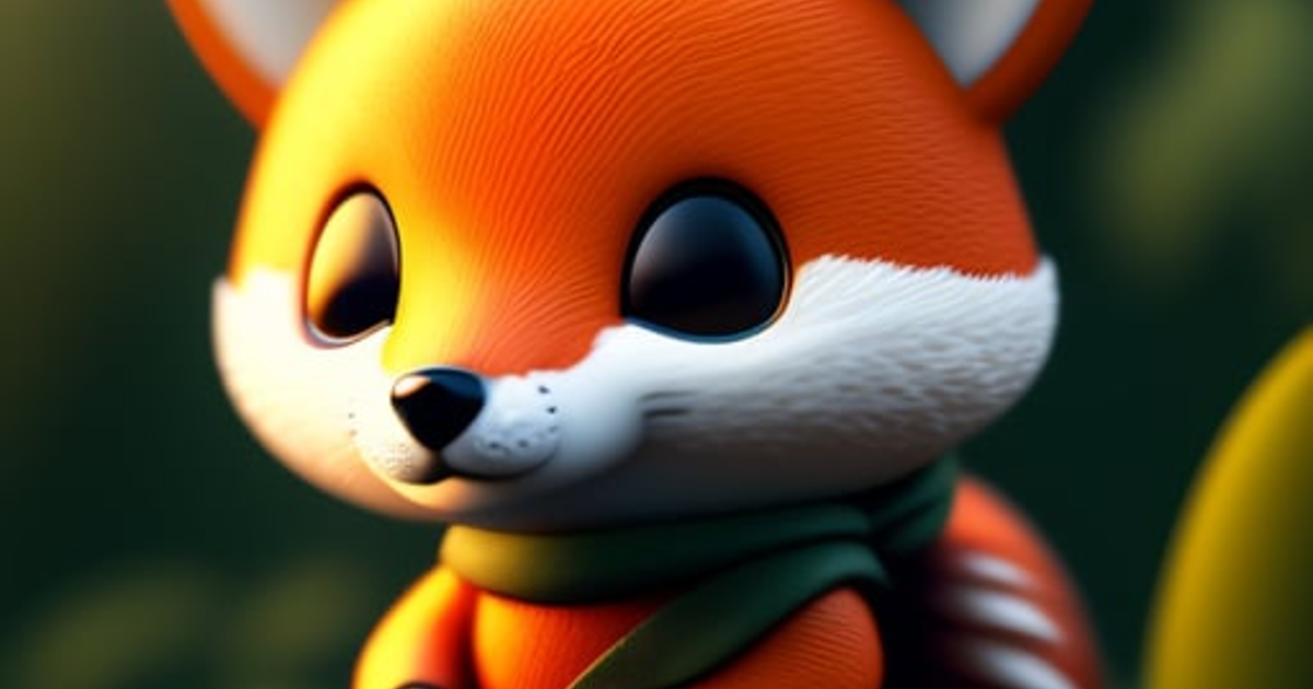 Lexica - C4D render of a comically tiny Cute and adorable fox ninja in ...