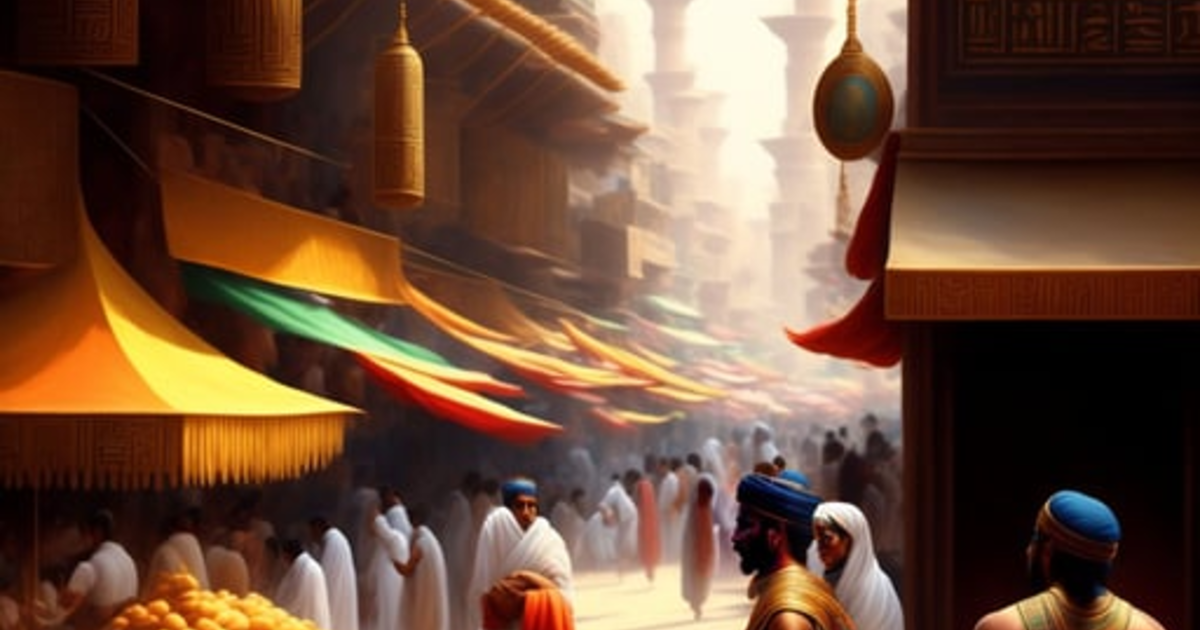 Lexica - Busy ancient egyptian basar, in the streets