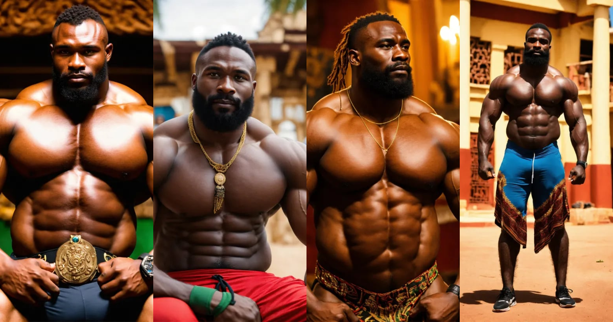Lexica - 30-year-old hairy Senegalese man with big muscles, big ...