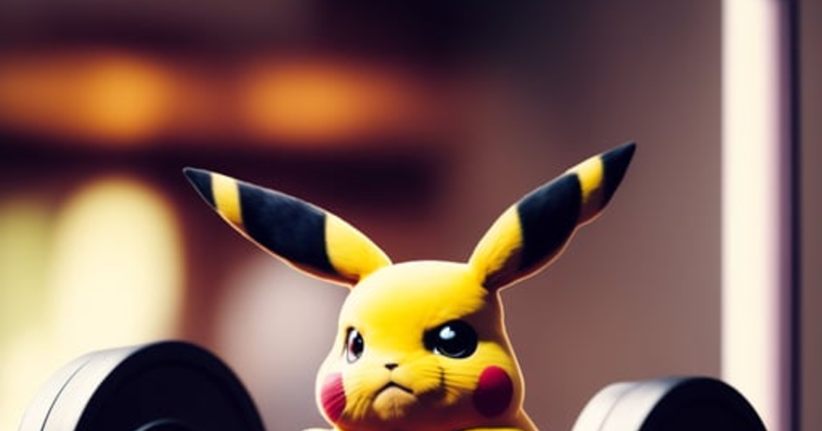 Lexica - Pikachu doing deadlifts and getting swole at a luxury gym ...