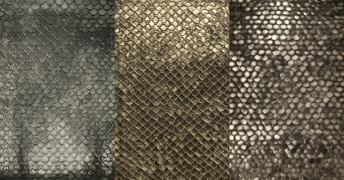 Lexica - Snake scale pattern in palatial silver, animal print, silver