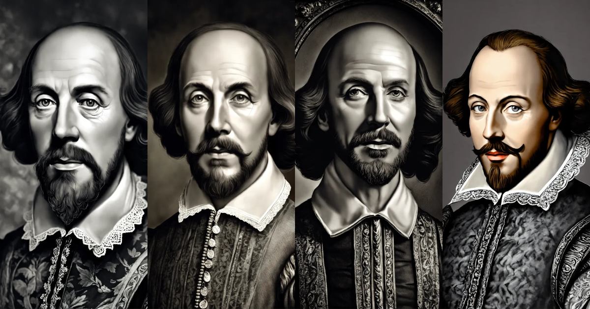 Lexica - Greyscale Portrait of william Shakespeare in photo realistic style