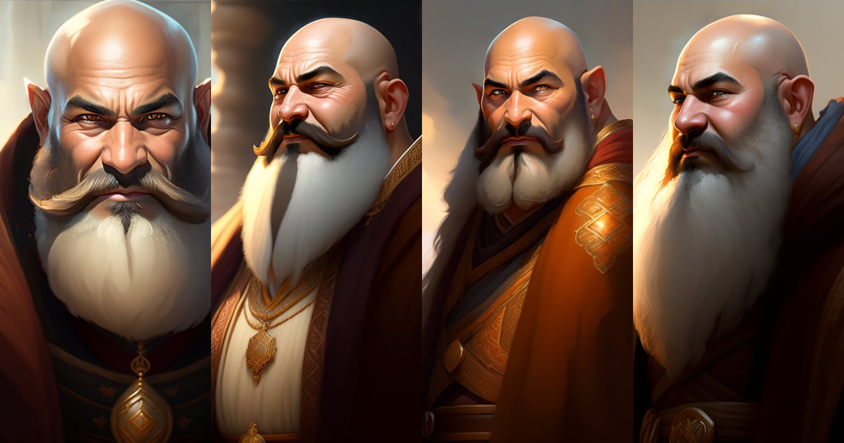 Lexica - A detailed portrait of a dwarf religious monk with a big nose ...