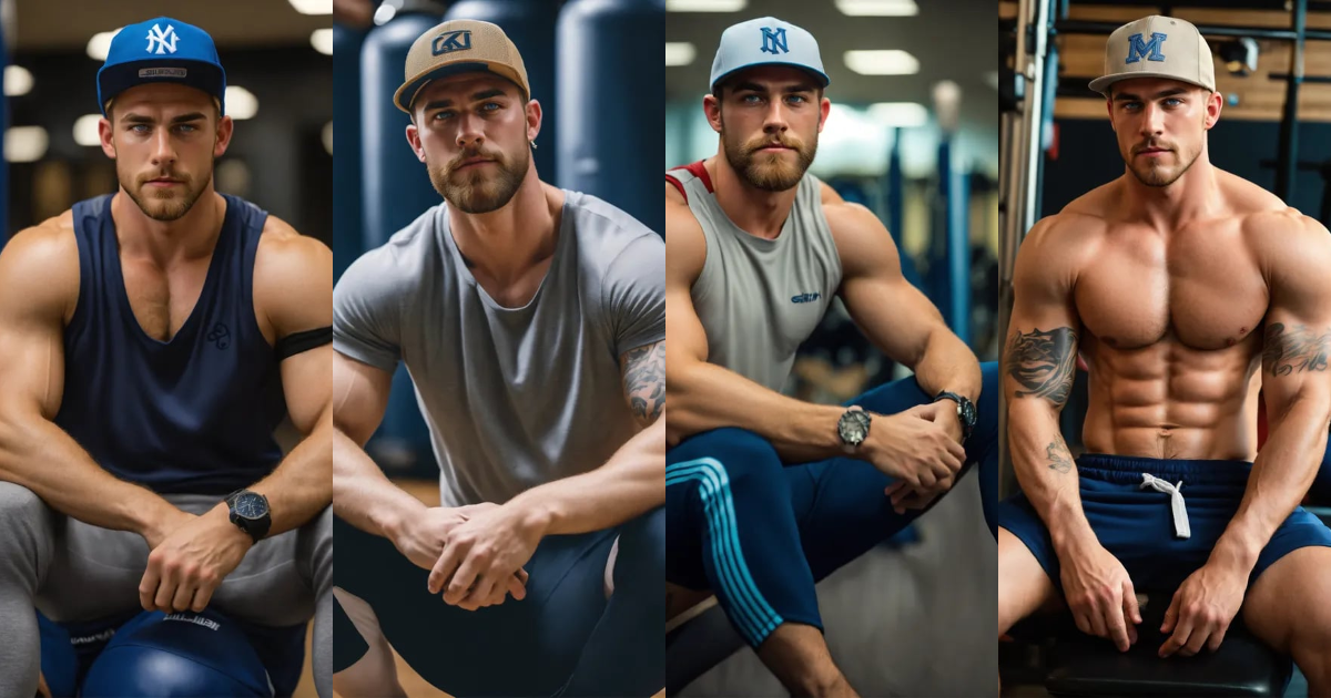 Lexica - Realistic photo of a masculine blonde haired, blue eyed, jock ...