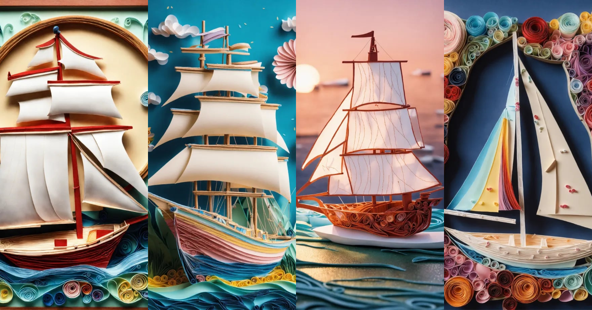 Lexica - A realistic sailboat in quilling paper cut craft, paper ...