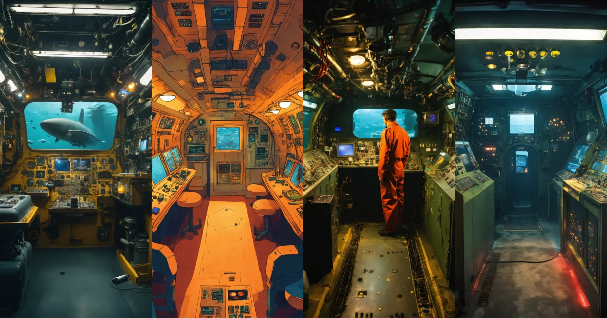 Lexica - The interior of a submarine where you can see many computers ...