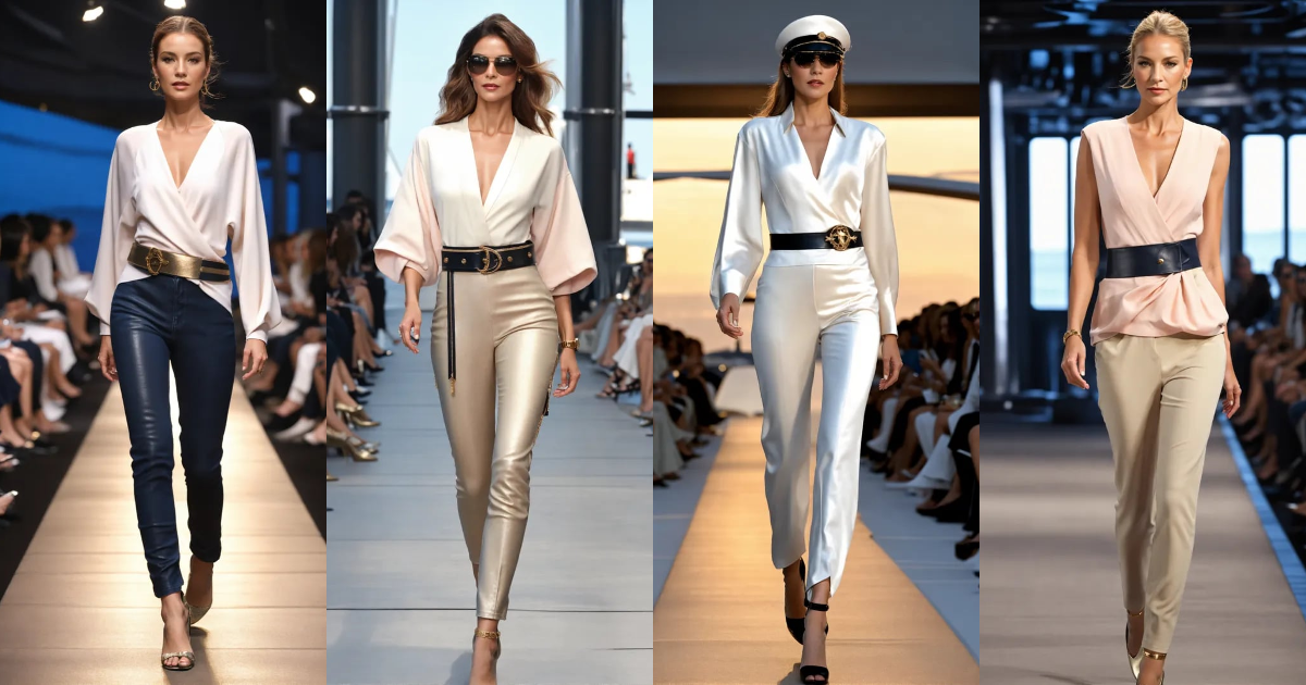 Lexica - 3d realistic photo of female captain walking runway during ...