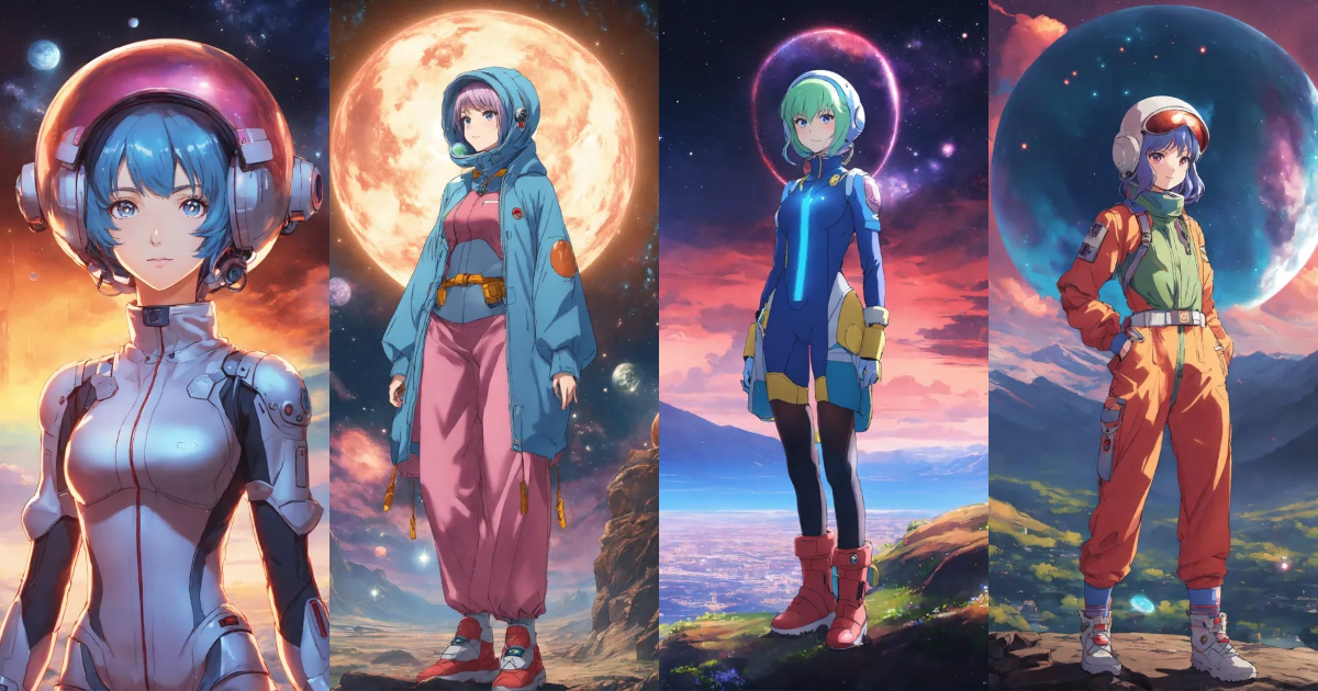 Lexica - 2020s anime female extraterrestrial with cosmic garments, full ...