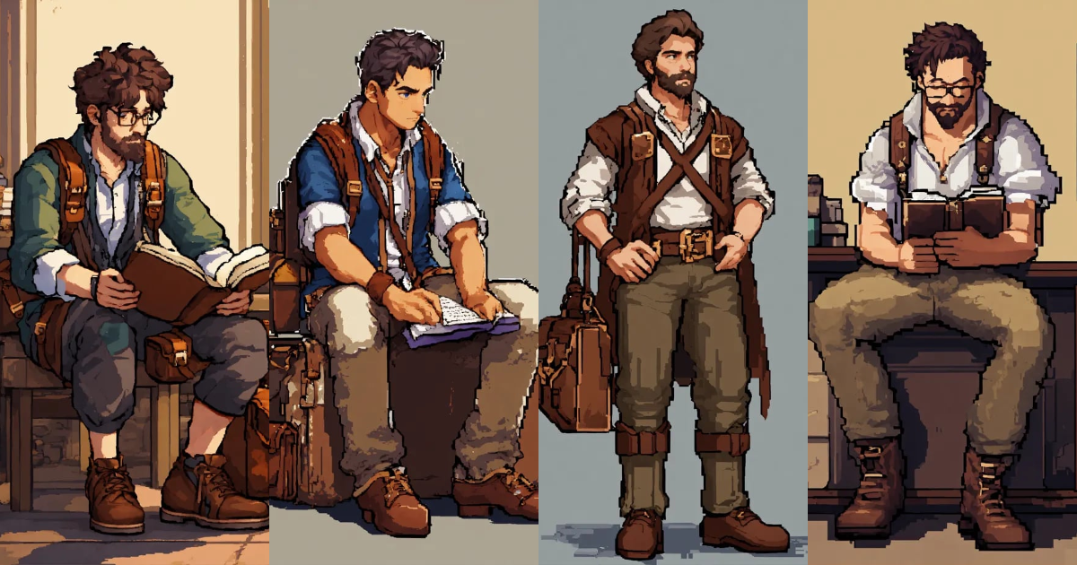 Lexica - Pixel art of an artistic director in the RPG world, adorned ...