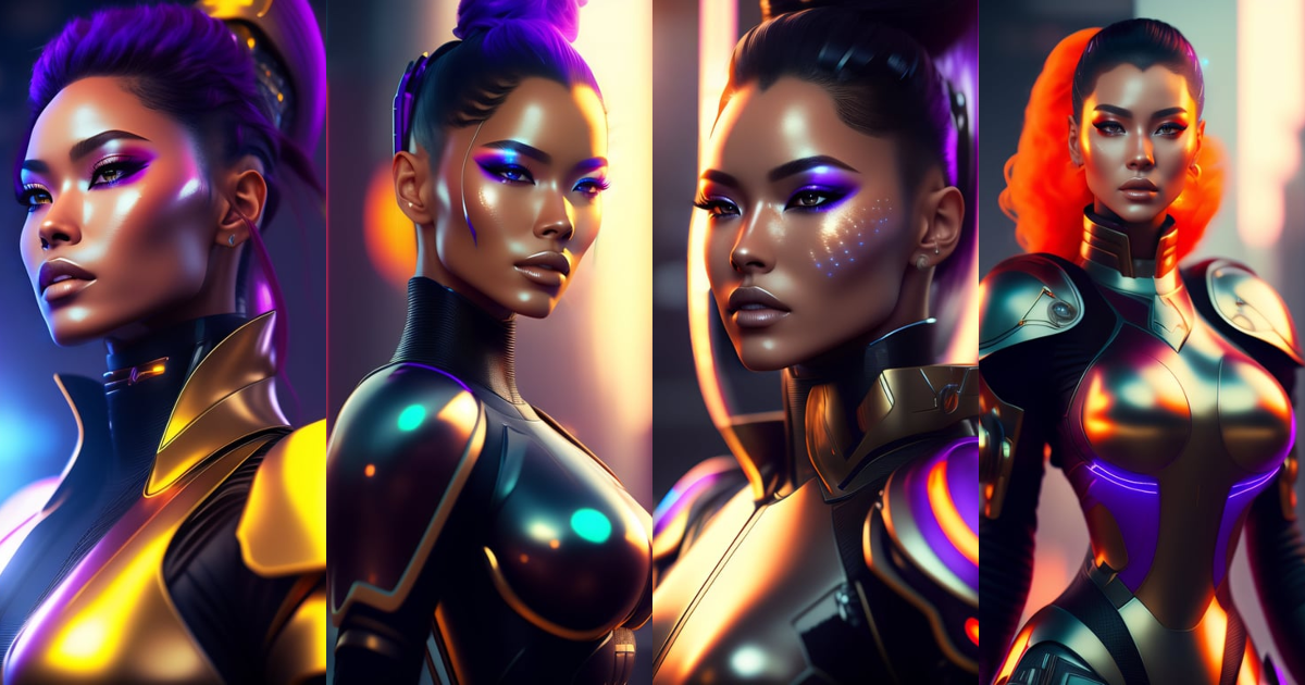 Lexica - Beautiful female cyborg wearing futuristic cyberpunk fashion ...