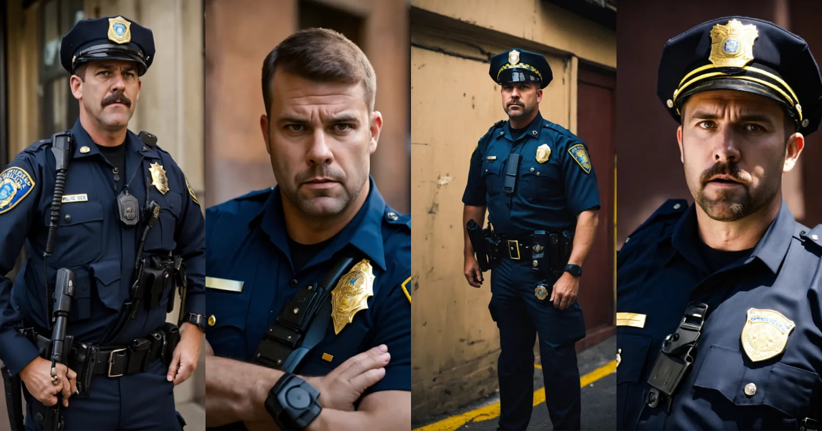 Lexica - Scared random looking unique expressive police officer ...