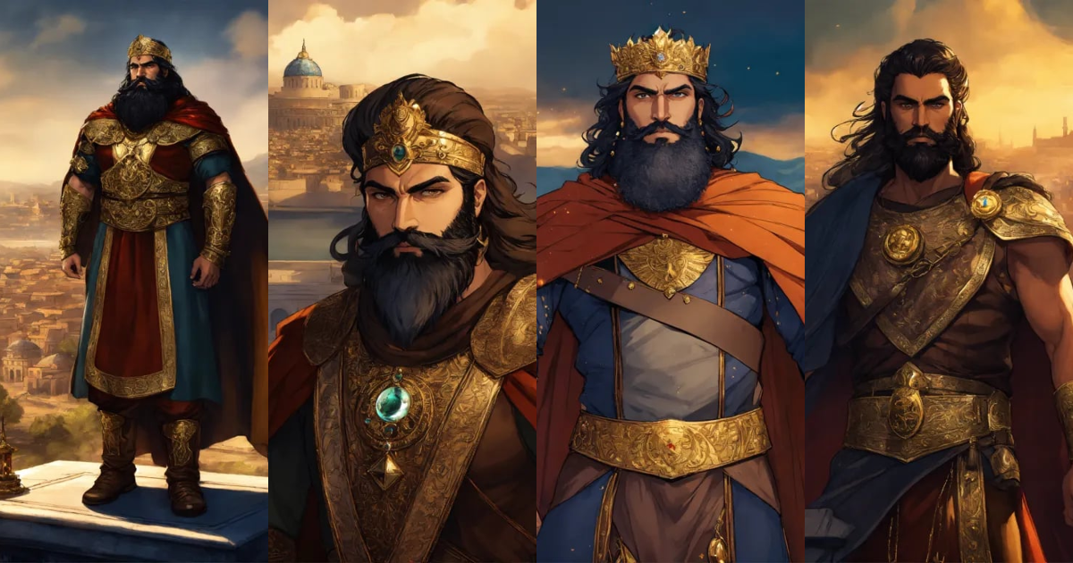 Lexica - Fantasy setting, a sinister-looking wise Persian male royal ...