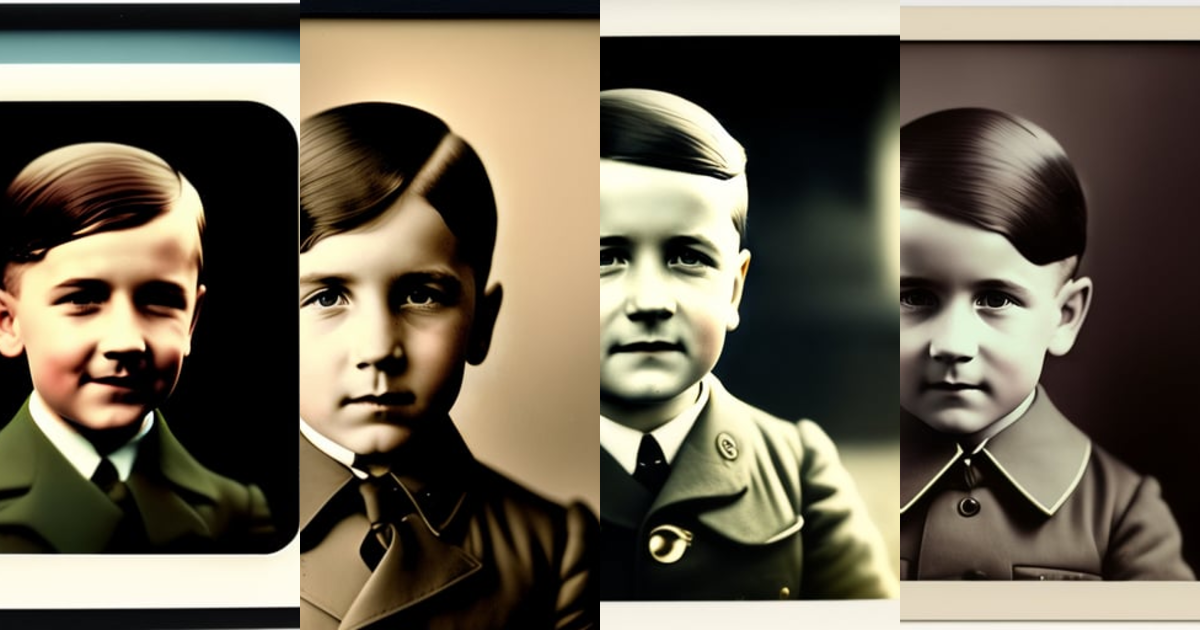 Lexica - A polaroid photo of Adolf Hitler as a little boy
