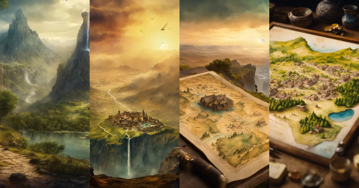 Lexica - Depict an otherworldly Elvish treasure map, the image should ...