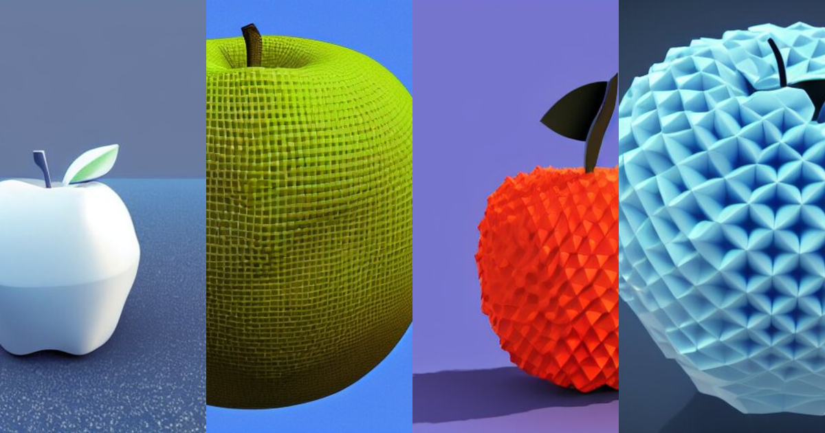 Lexica - A 3D apple made of polygons, virtual apple, polygonal apple ...