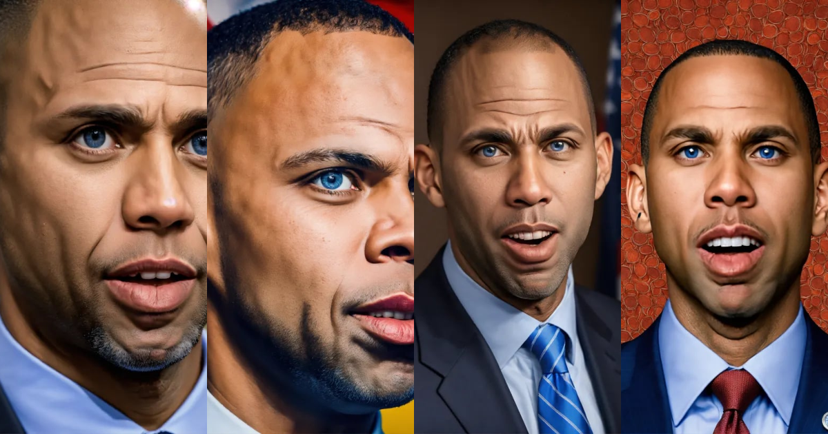 Lexica - HAKEEM JEFFRIES SILVERY-BLUE EYES, ANGRY, MAD YELLING, CROOKED ...