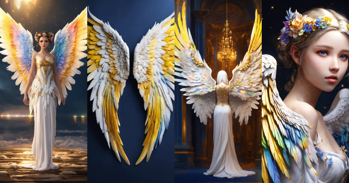 Lexica - Beautiful and perfect small angel wings in white, detailed and ...