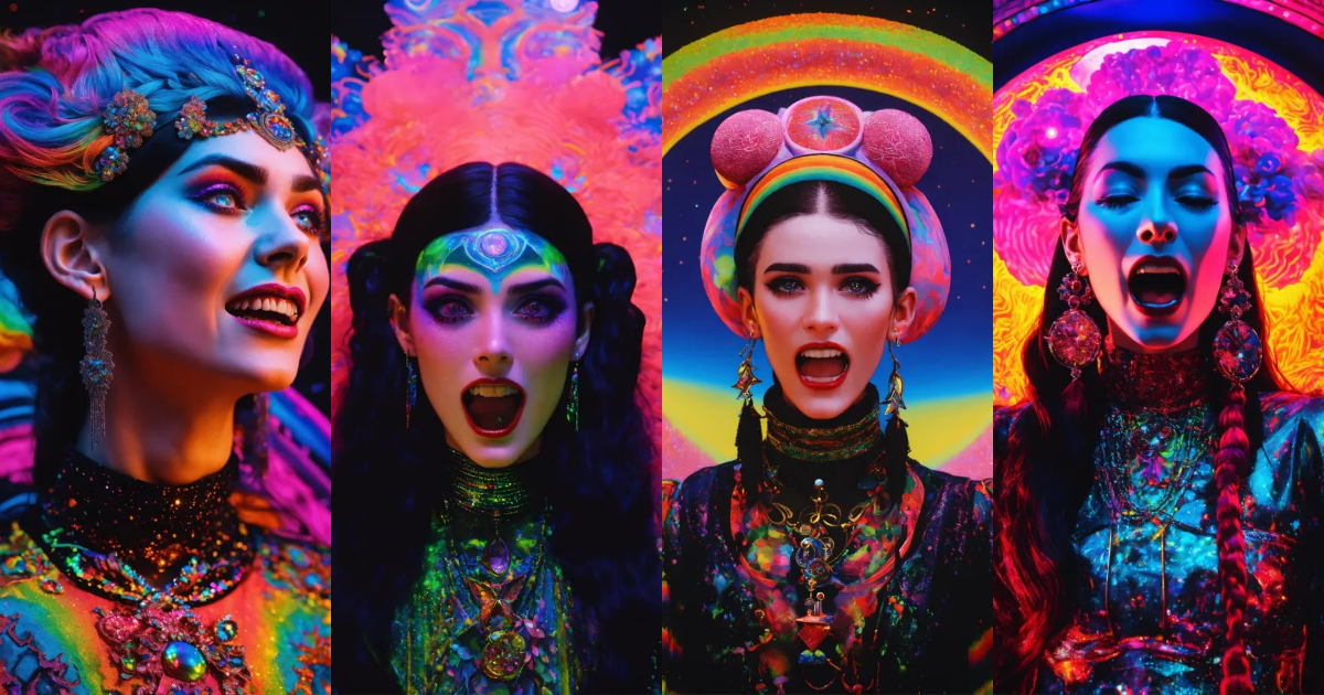 Lexica - Photorealistic 3D portrait of Gorgeous Goth Grimes screaming ...