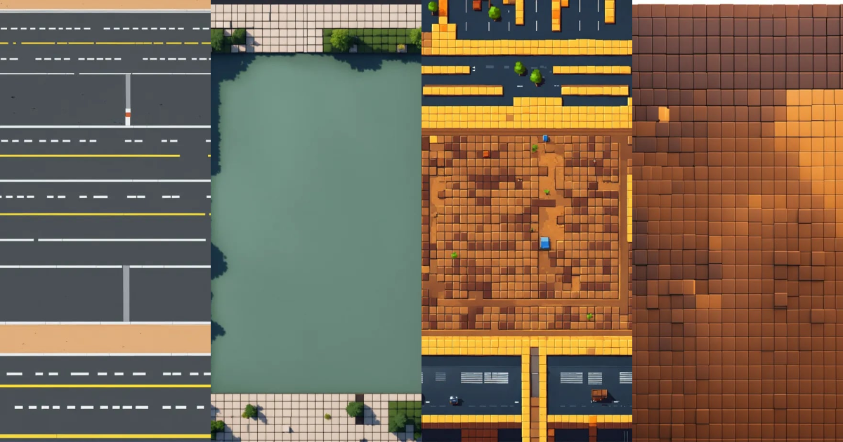 Lexica - Simple blocky pixel image in a 3/4 top-down perspective with ...