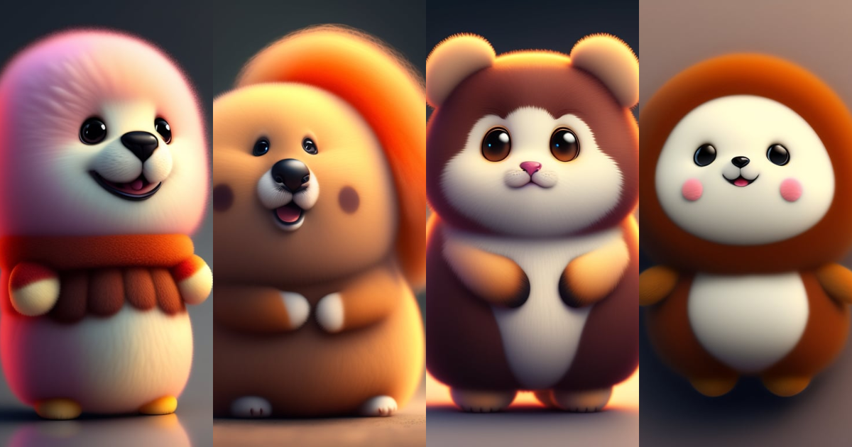 Lexica - Design me one cute, soft, fluffy, charming character that ...