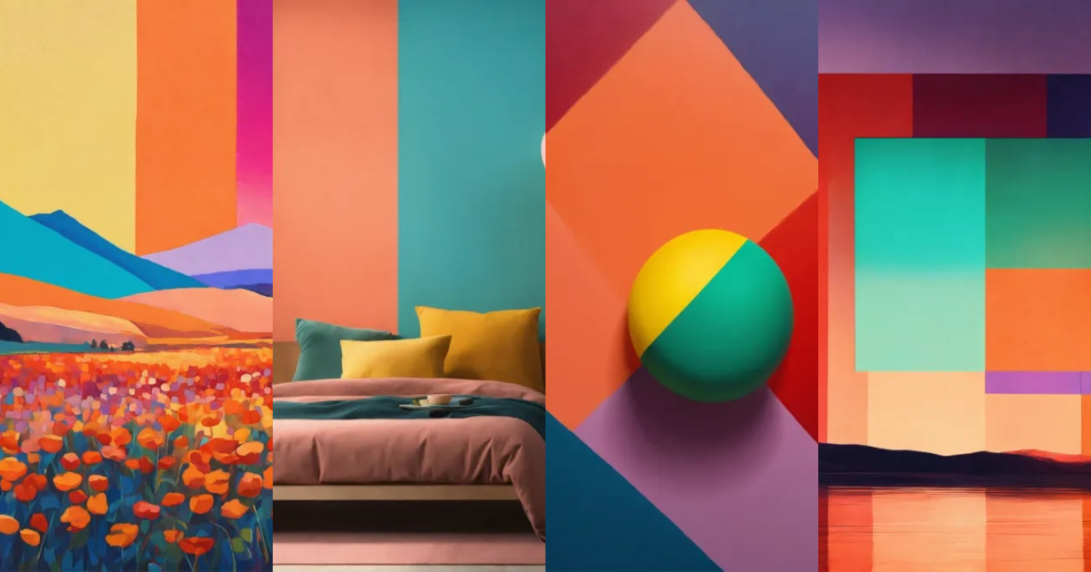 Lexica - A color block painting with two or three complementary colors, 8k