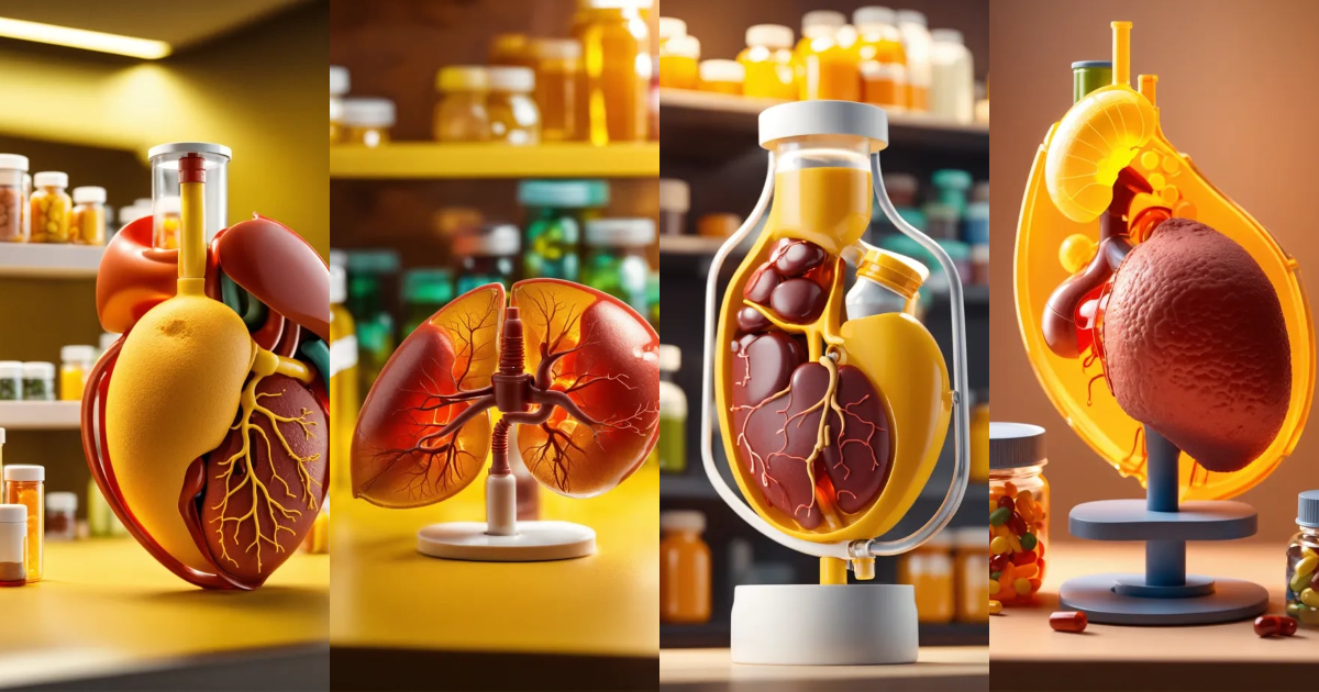 Lexica - Plastic 3d model of human liver and gallbladder on a stand. On ...