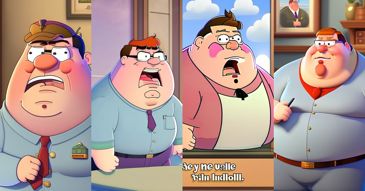 Lexica - Peter Griffin, with his signature smirk, looks directly at the ...