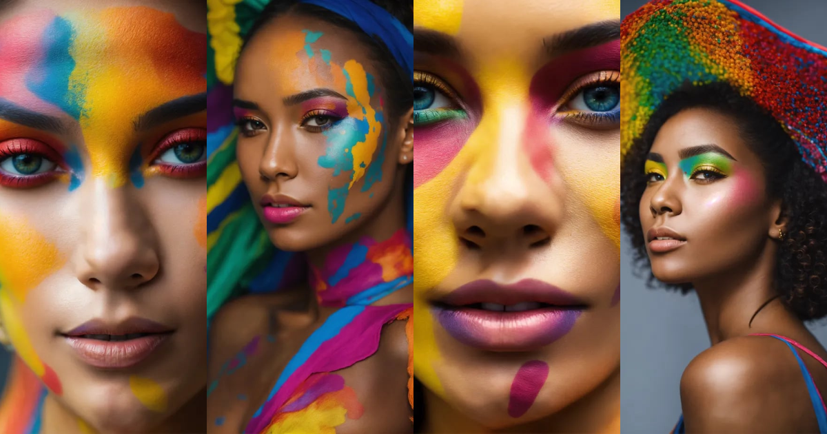 Lexica - A beautiful woman's face with multi coloured skin