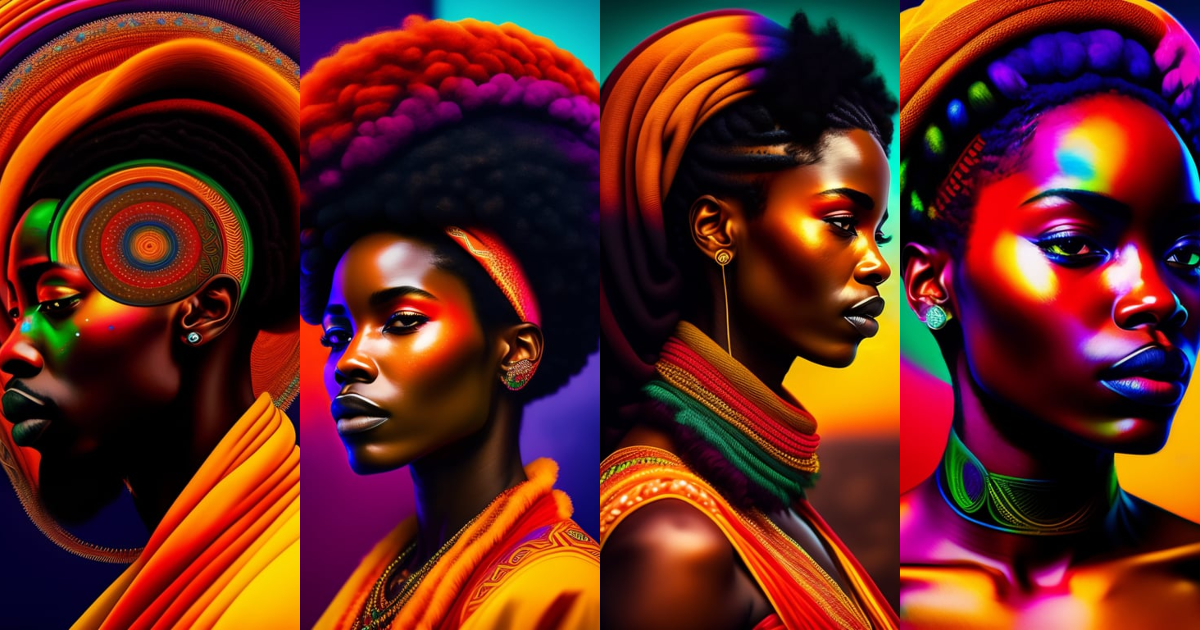 Lexica - Psychedelic portrait of an african warior