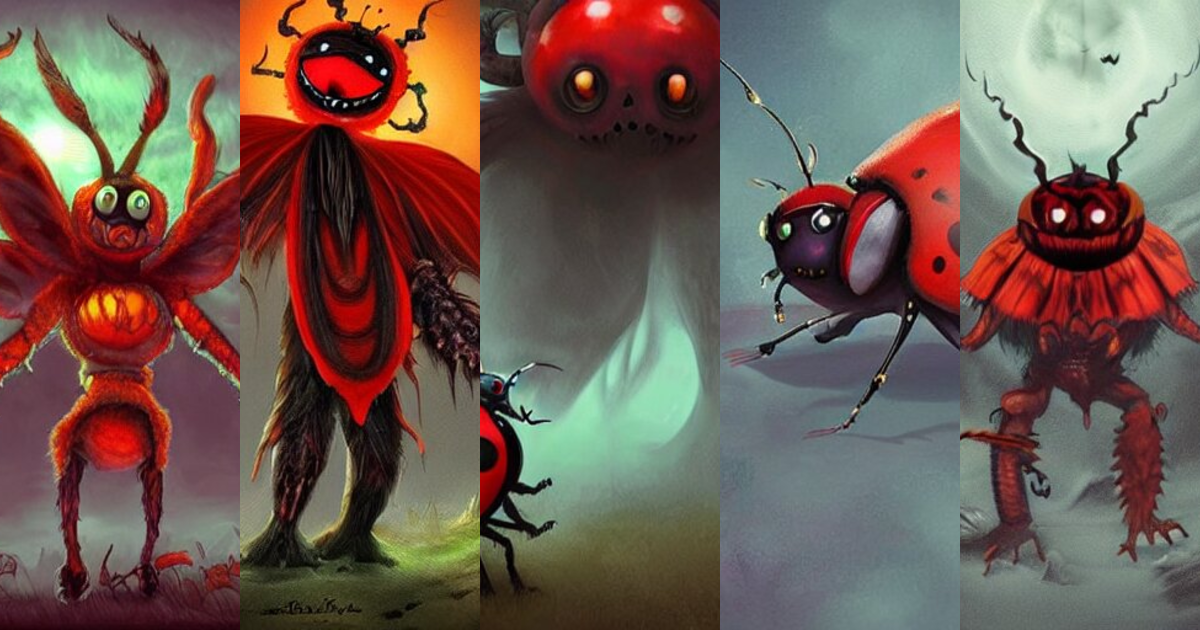 Lexica - Ladybug as a monster boss, fantasy art style, scary atmosphere ...