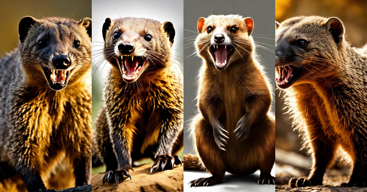 Lexica - Angry mongoose; full body; ultra-realistic; solid white ...