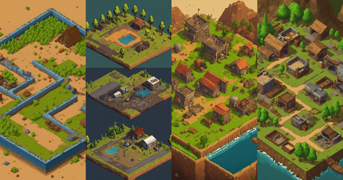 Lexica - Isometric. Post apocalyptic landscape map for a top down ...